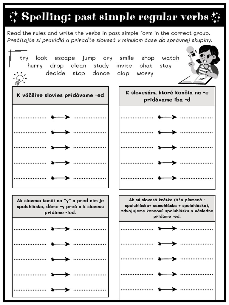Past Simple Regular Verbs (-Ed Spelling Rules) | PDF