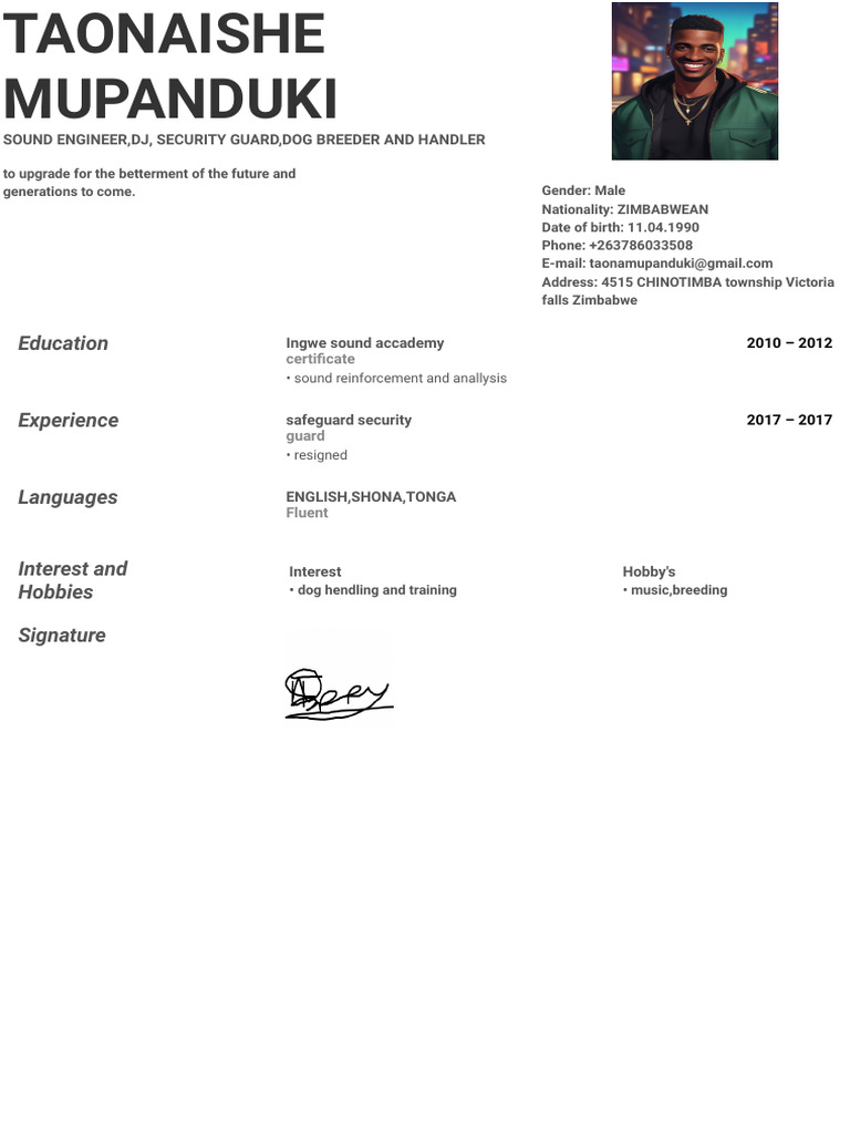 Taonaishe Resume-346 | PDF