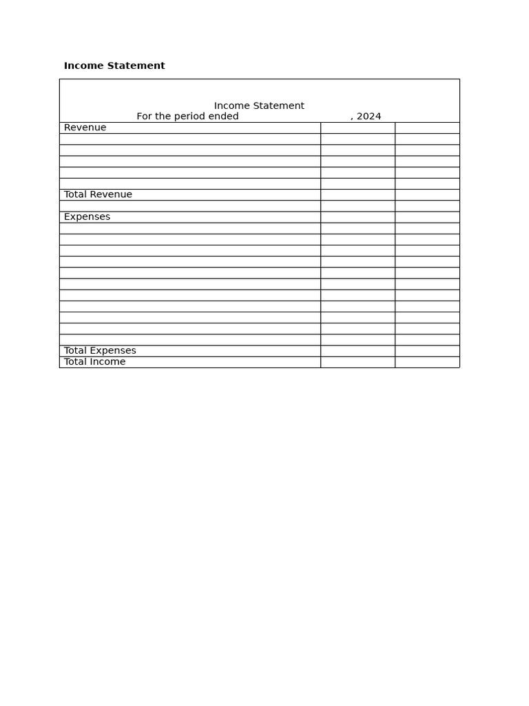 Income Statement | PDF