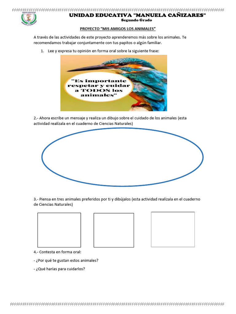 Proyecto Mis Amigos Los Animales | PDF