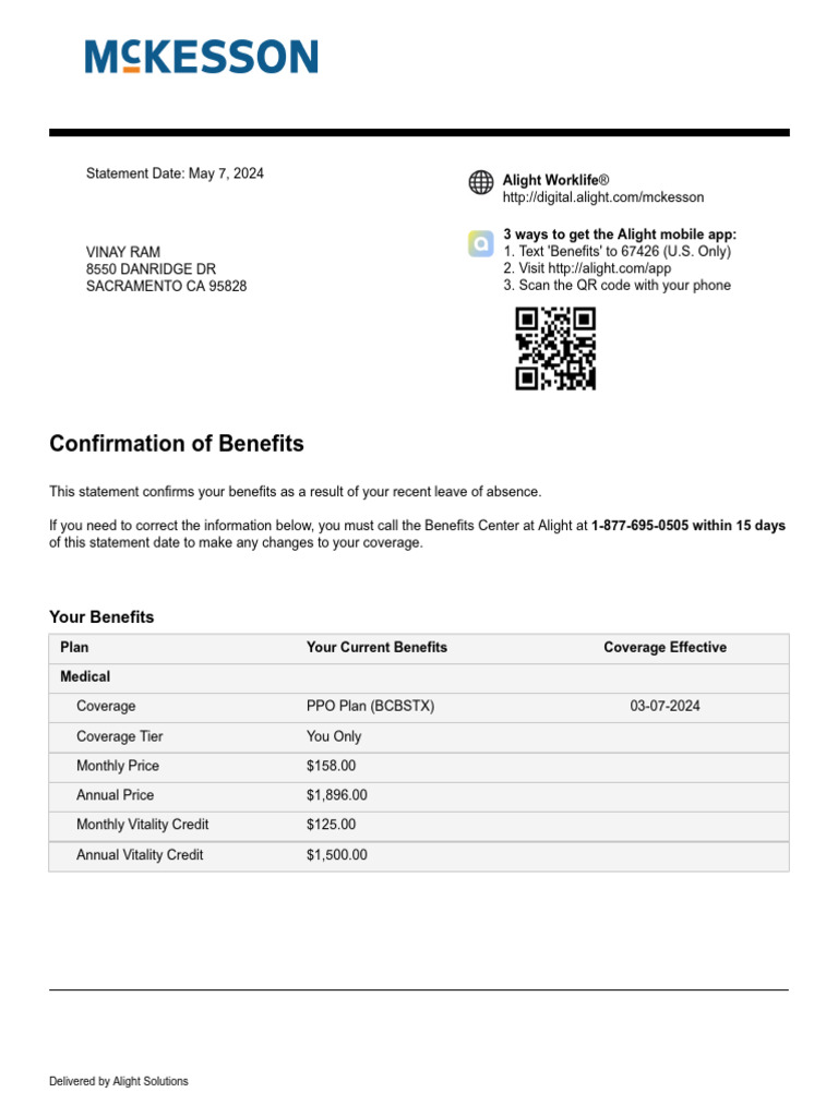 Confirmation of Benefits: Alight Worklife | PDF | Health Care | Service ...