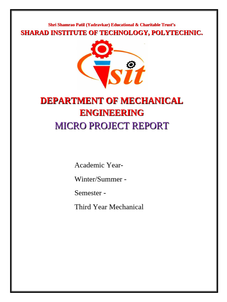 Micro Project Report format-TY | PDF | Learning