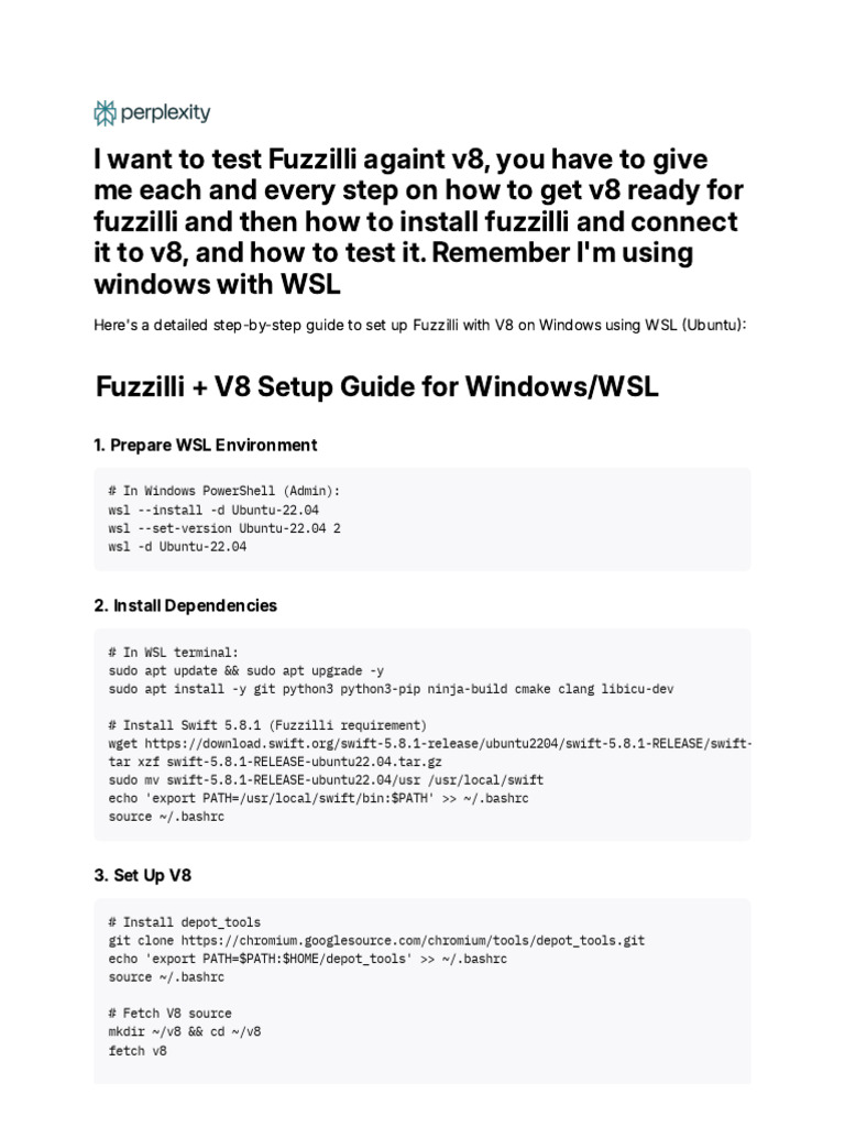I Want To Test Fuzzilli Againt v8, You Have To Giv | PDF | Computing ...