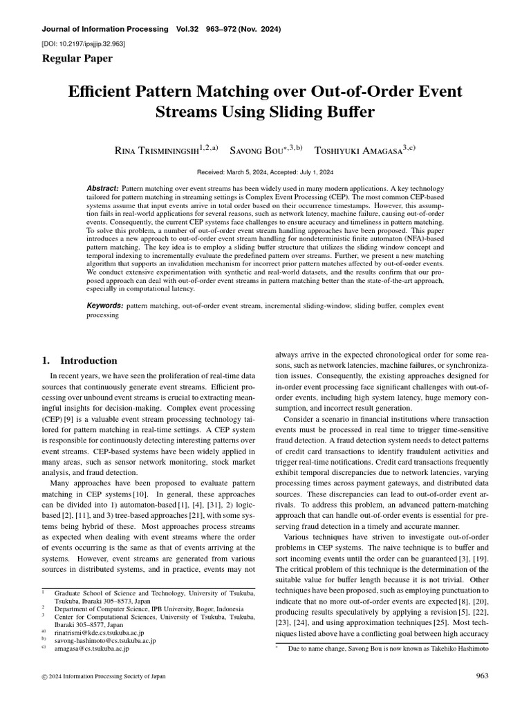 Efficient Pattern Matching Over Out | PDF | Sequence | Computing