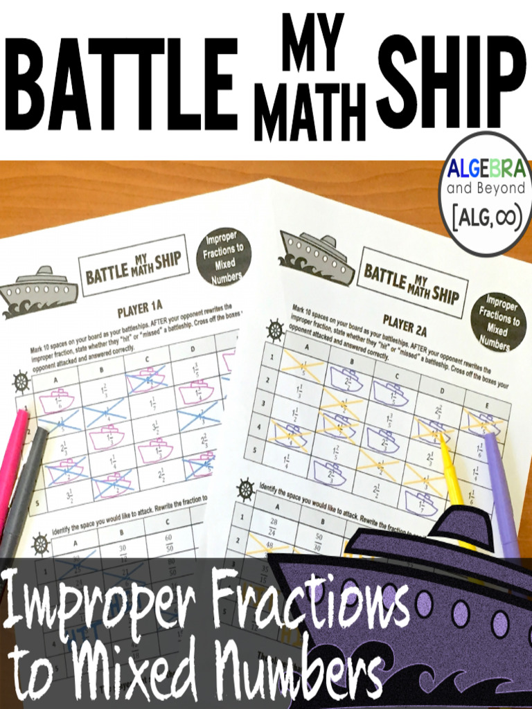 08 - Convert Improper Fractions To Mixed Numbers Activity - Battle My ...