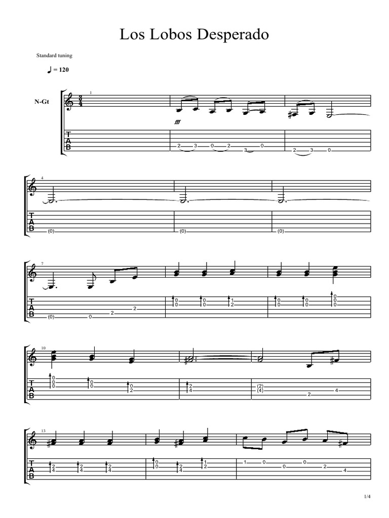 Los Lobos Desperado Notes | PDF