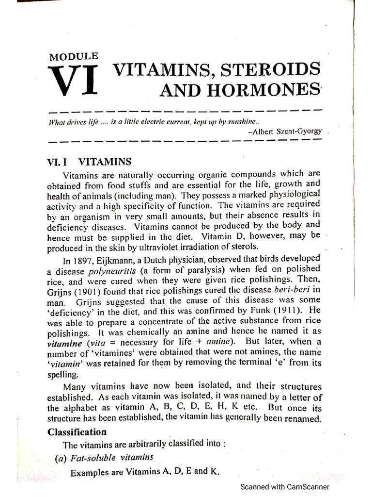 Vitamin, Steroids and Hormones | PDF