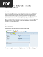 SAP TCode Table Identification Guide | PDF | Computers