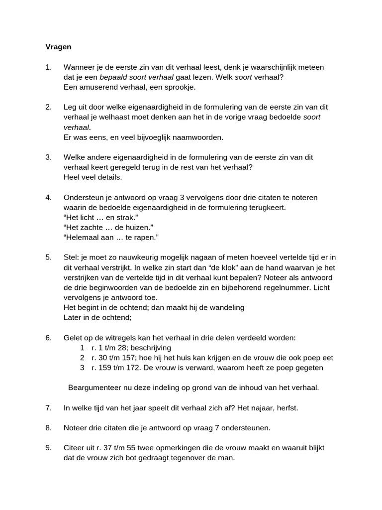 Poep Manon Uphoff - Vragen | PDF