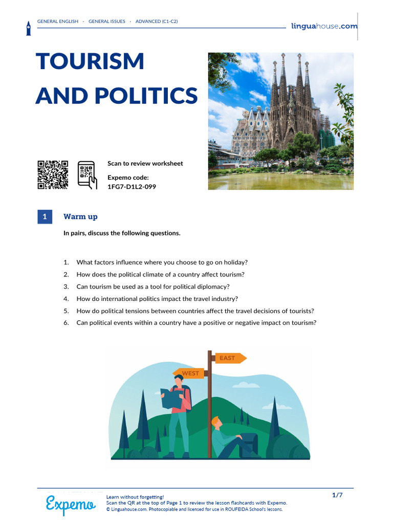 Tourism and Politics British English Student C1 C2 | PDF | Tourism ...