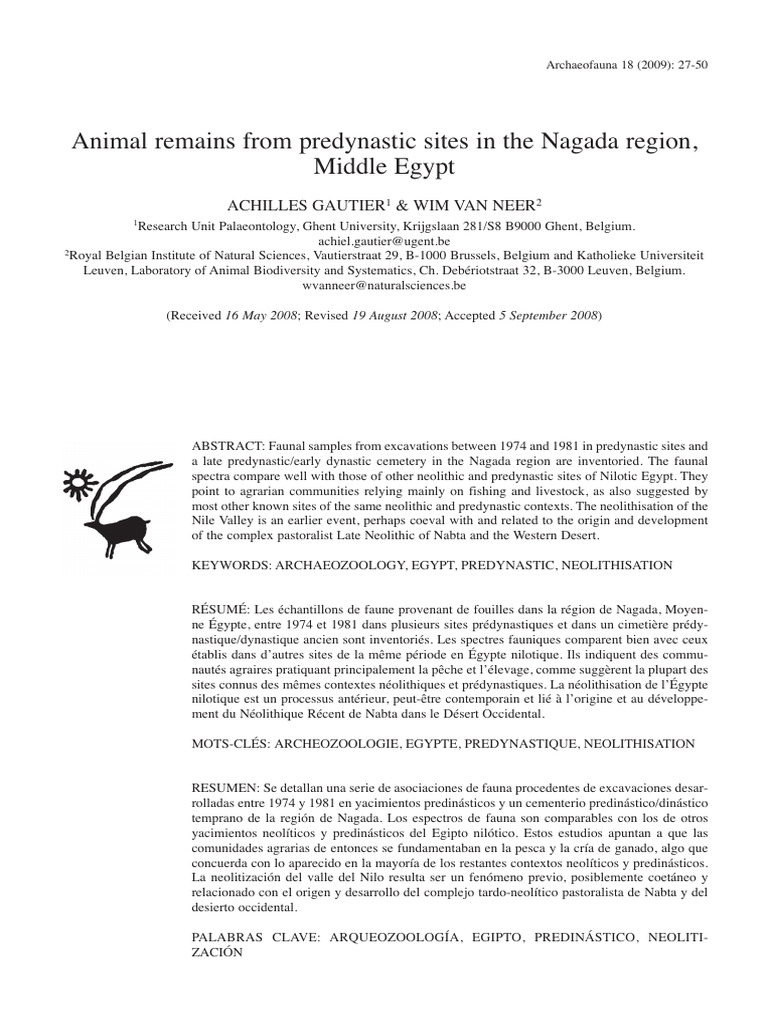 Gautier A Van Neer W 2009 Animal Remains | PDF | Canis