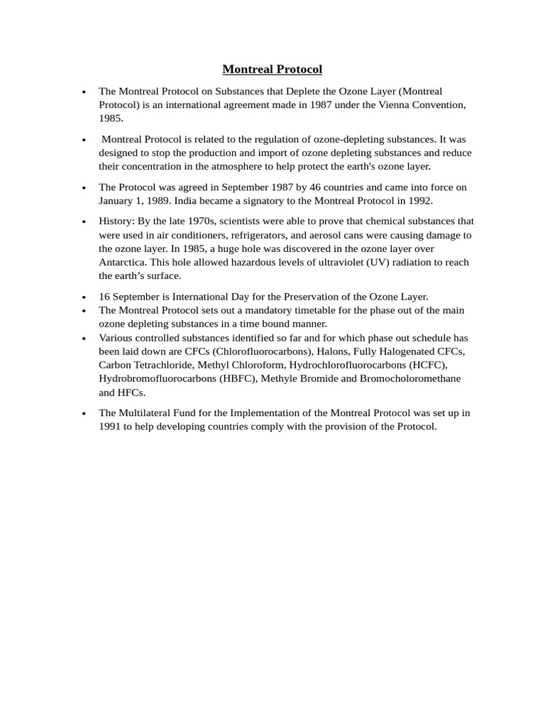 Montreal Protocol | PDF