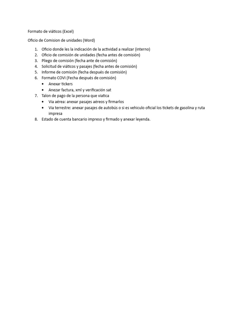 Formato de Viáticos | PDF