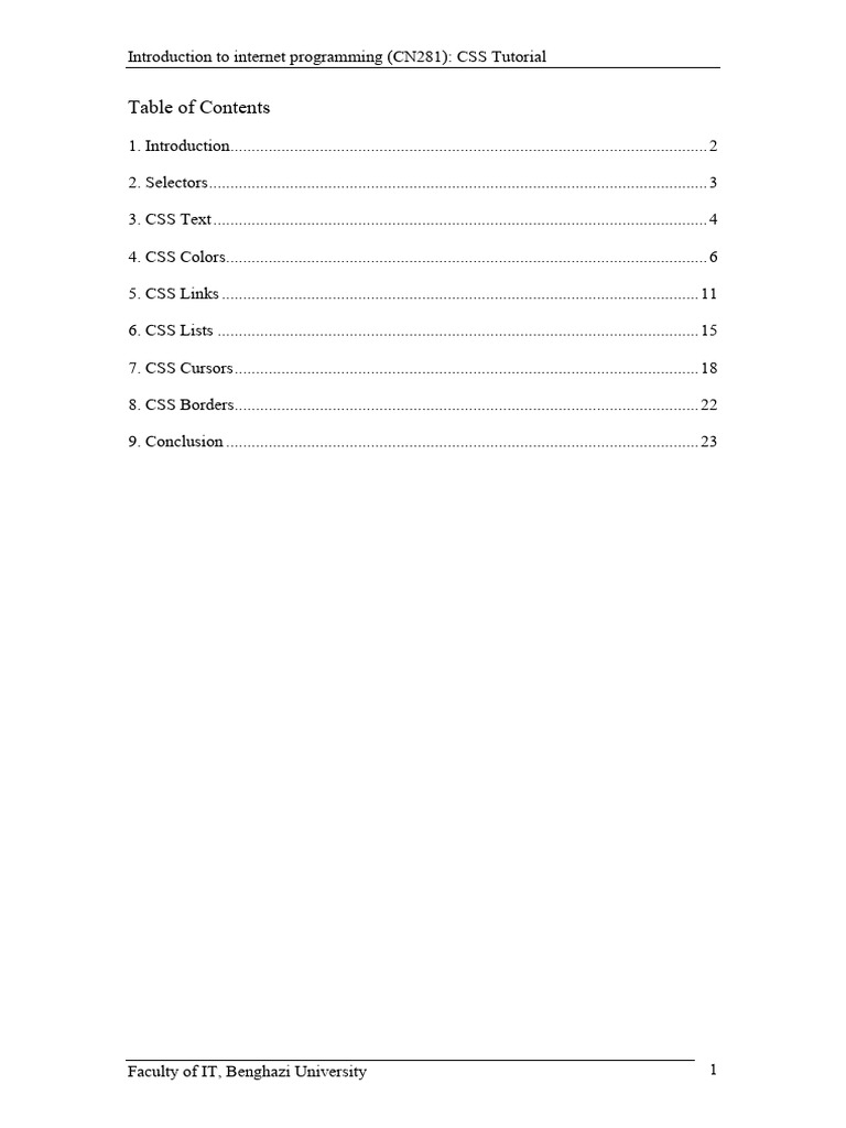 Introduction To Internet Programming (CN381) CSS Tutorial | PDF | Html ...