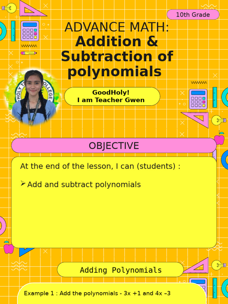 Adding and Subtracting Polynomials | PDF