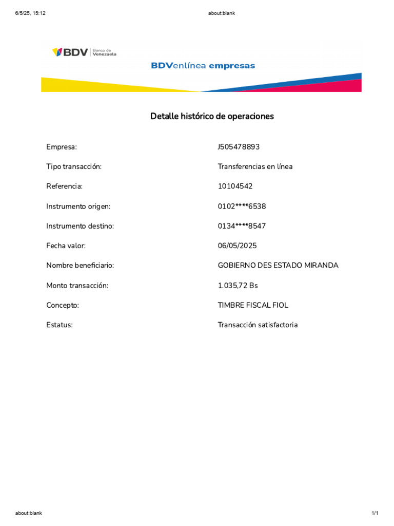 Pago de Planilla Estandar BDV | PDF