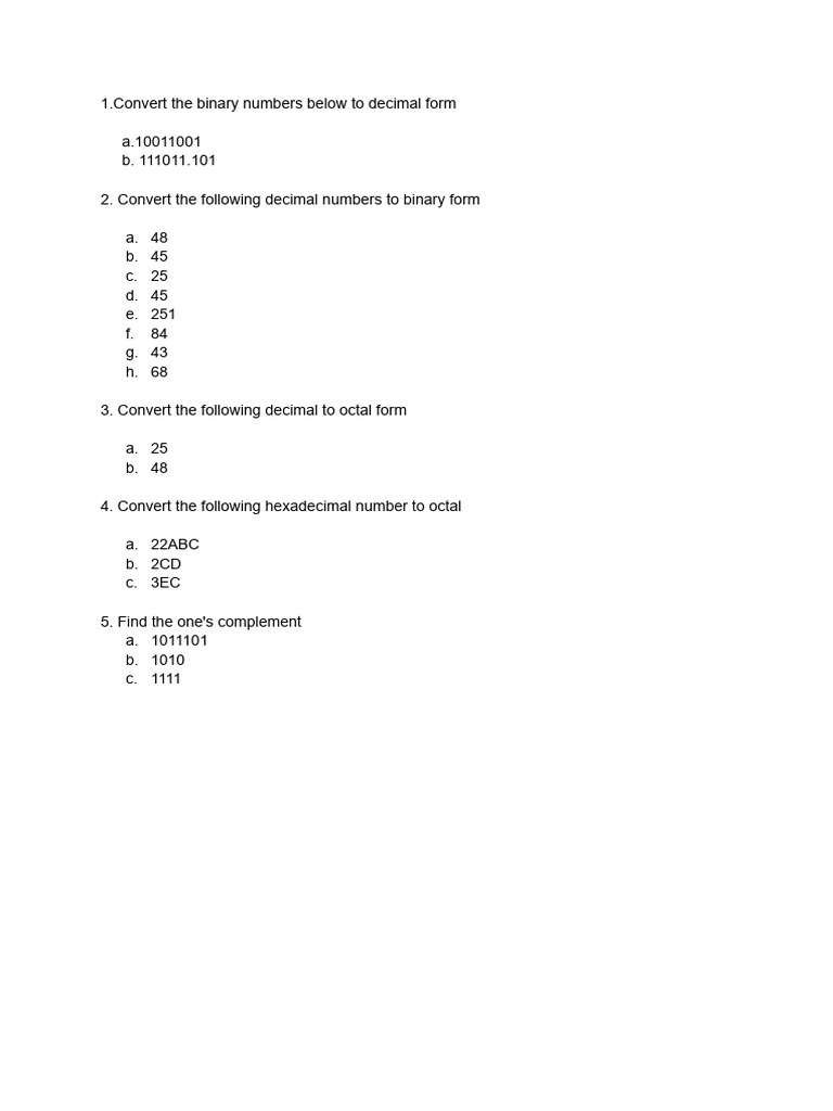 Binary Representation | PDF