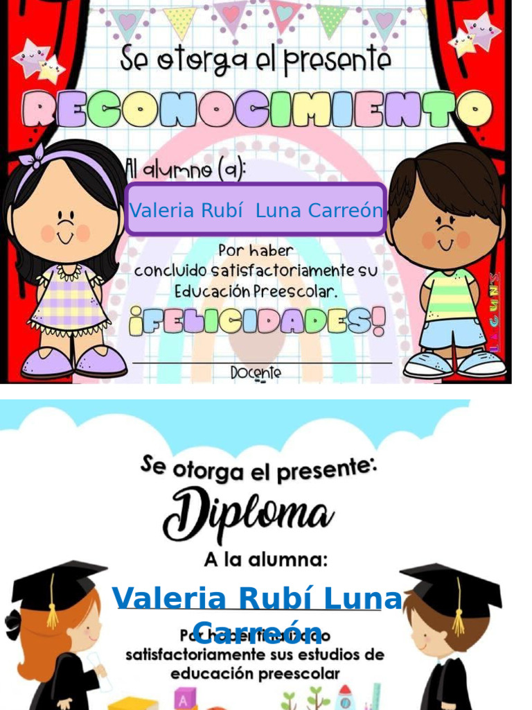 Diplomas para Kinder | PDF