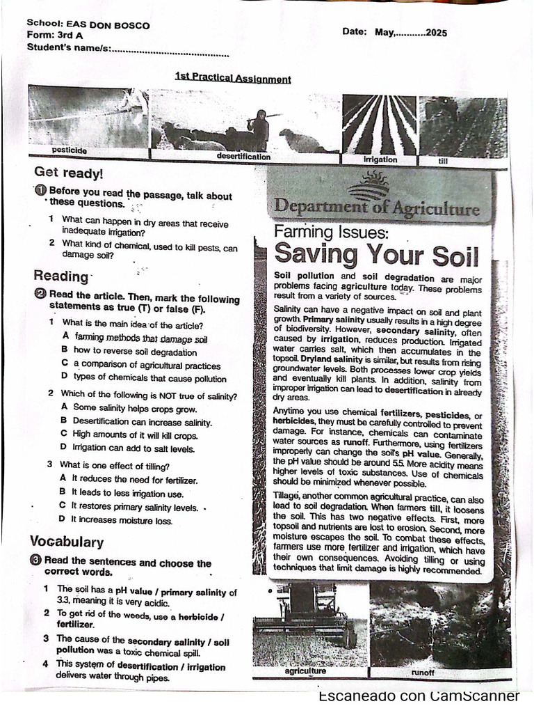 3rd A - Saving Your Soil - Practical Assignment | PDF