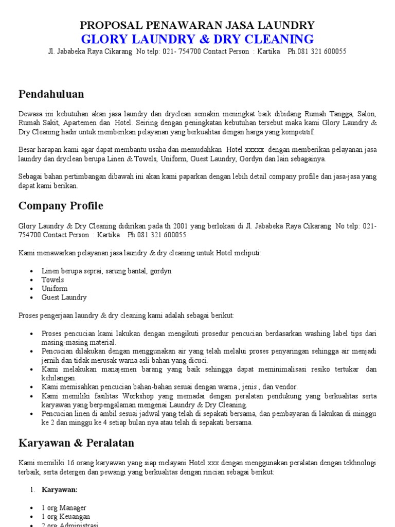 Proposal Usaha Laundry | PDF