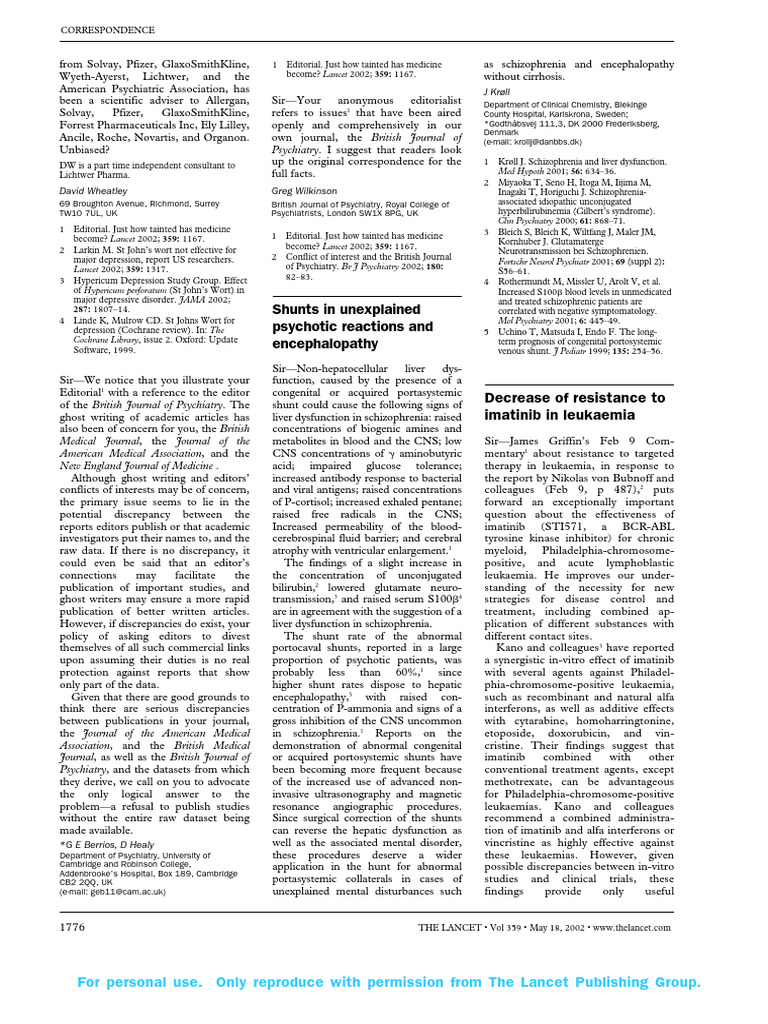 Shunts in Unexplained Psychotic Reactions and Ence | PDF | Clinical Medicine | Diseases And ...