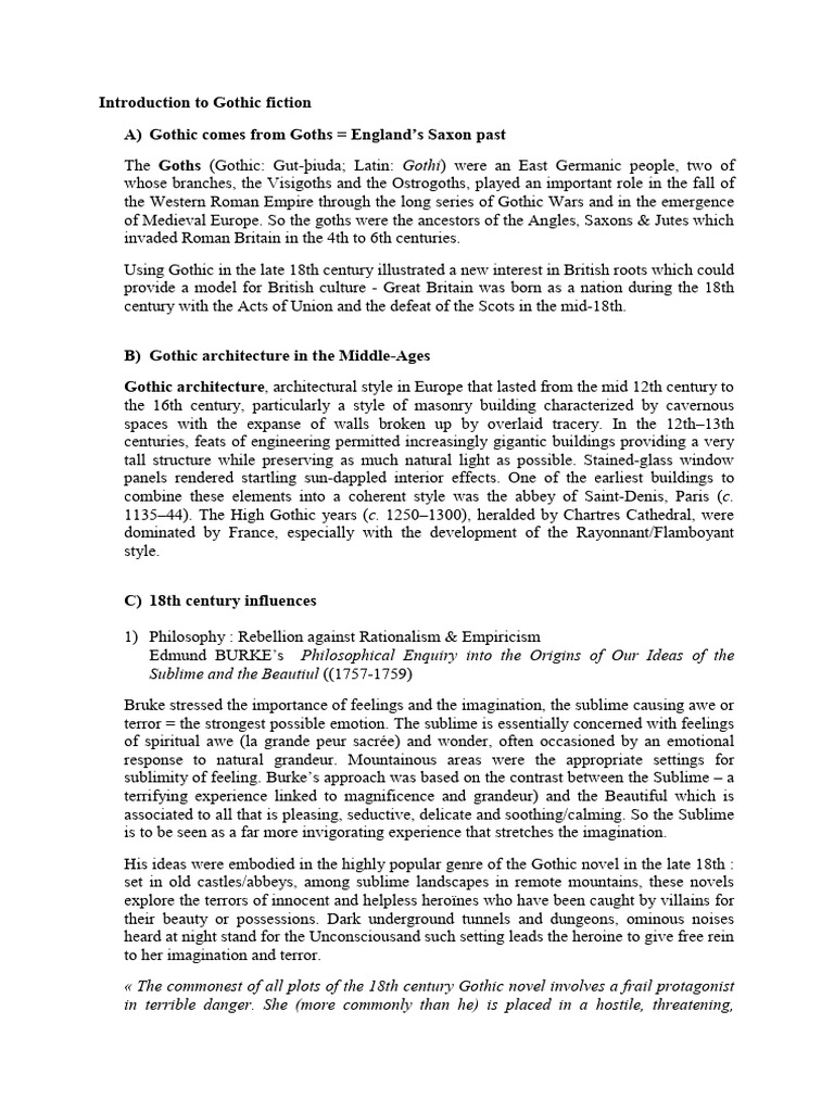 Introduction To Gothic Fiction | PDF | Gothic Architecture