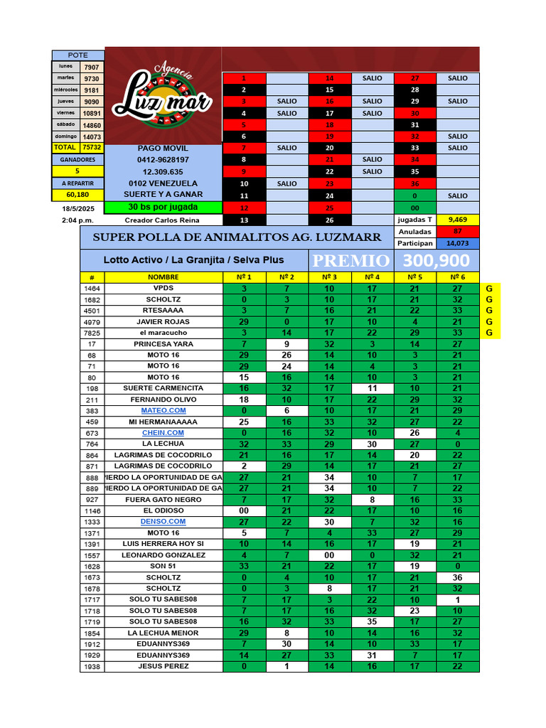 Super Polla Luzmarr - Ordenados - 2025-05-18t140457.774 | PDF