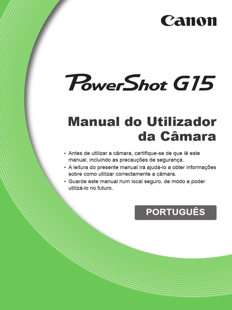 PowerShot G15 Camera User Guide PT | PDF | Câmera | Microsoft Windows