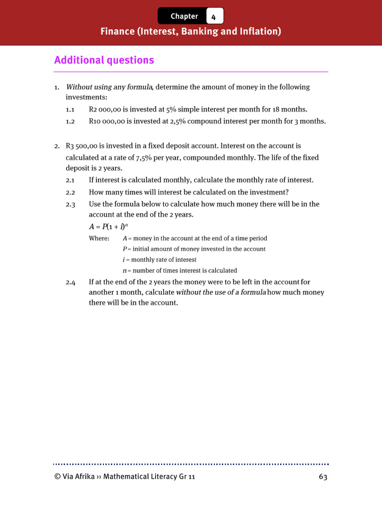 Grade-11-Math-Lit-SG Interest | PDF