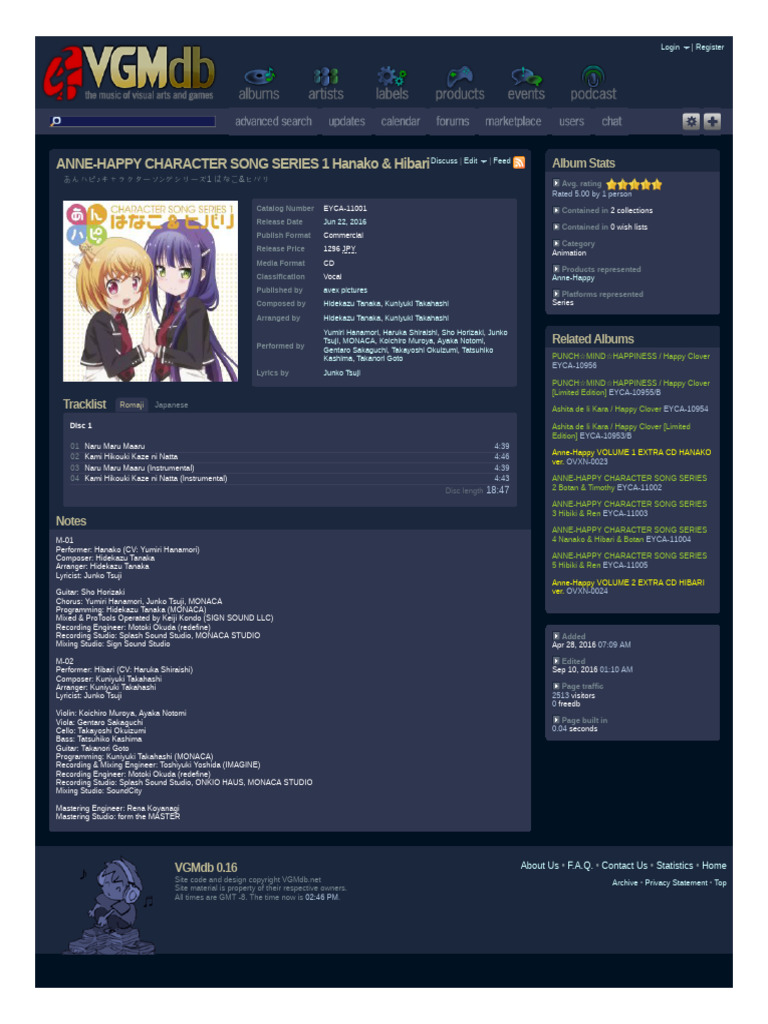 ANNE-HAPPY CHARACTER SONG SERIES 1 Hanako & Hibari | PDF | Chordophones | String Instruments