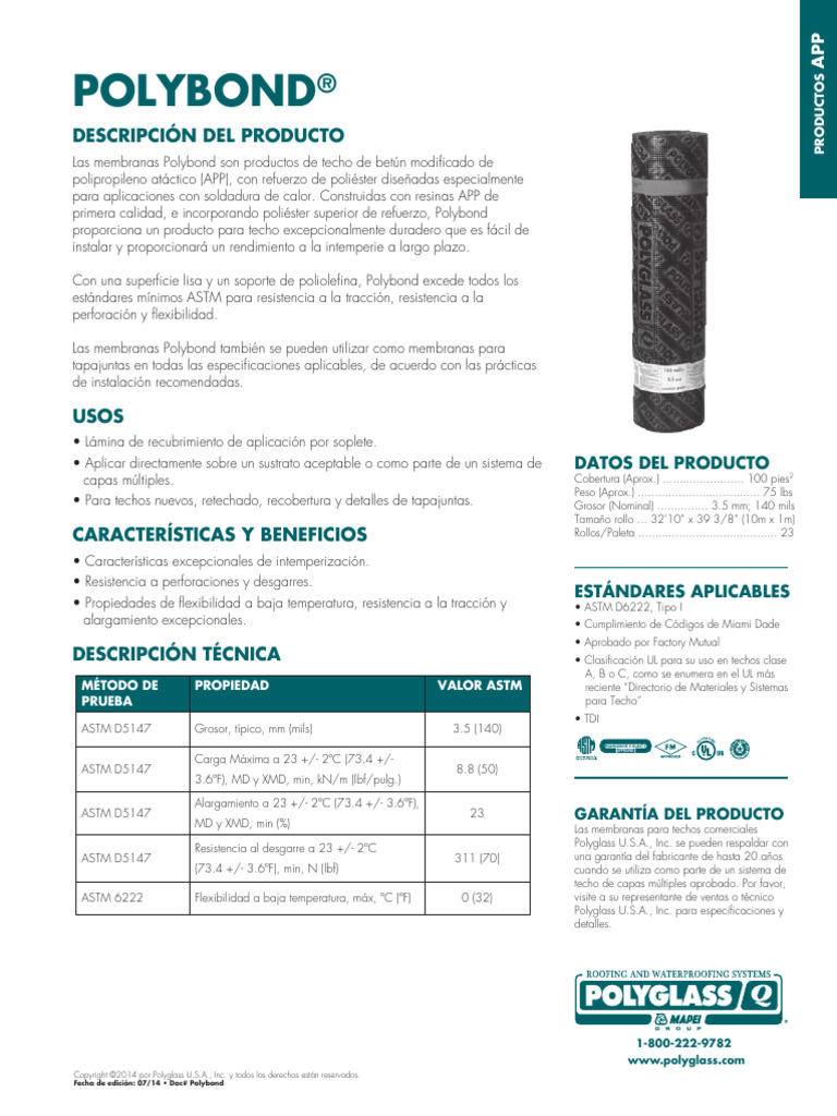Polybond PDS Spanish | PDF | Materiales | Sector secundario de la economía