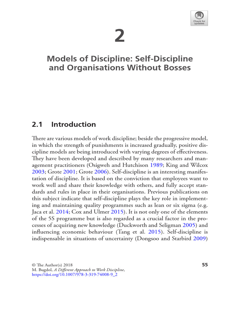 A Different Approach To Work Discipline Models, Ma... - (2 Models of ...