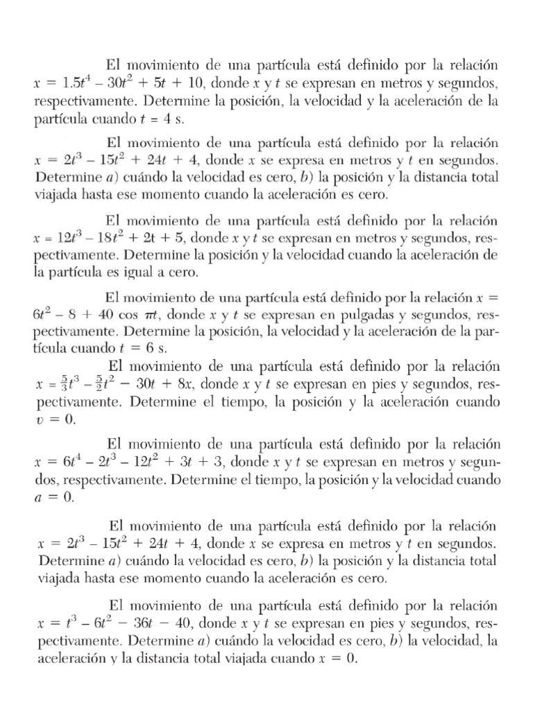 Ejercicios Propuestos Cinemática 2025 | PDF