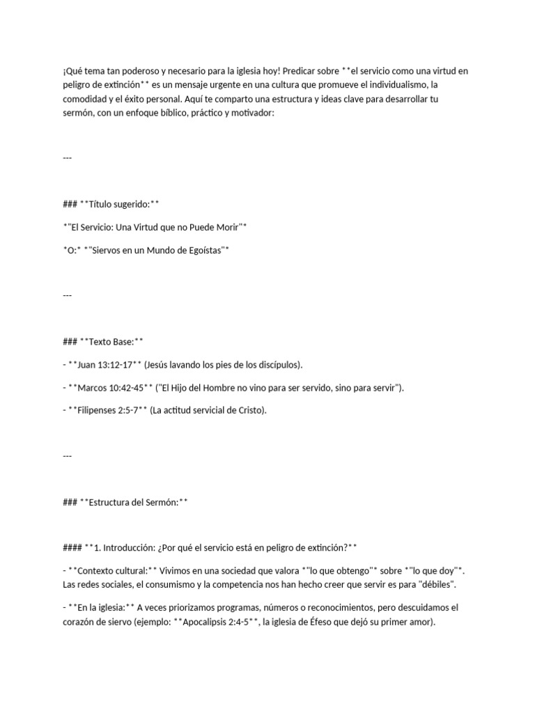 2 Predica El Servicio | PDF | Cristo (título) | Amor