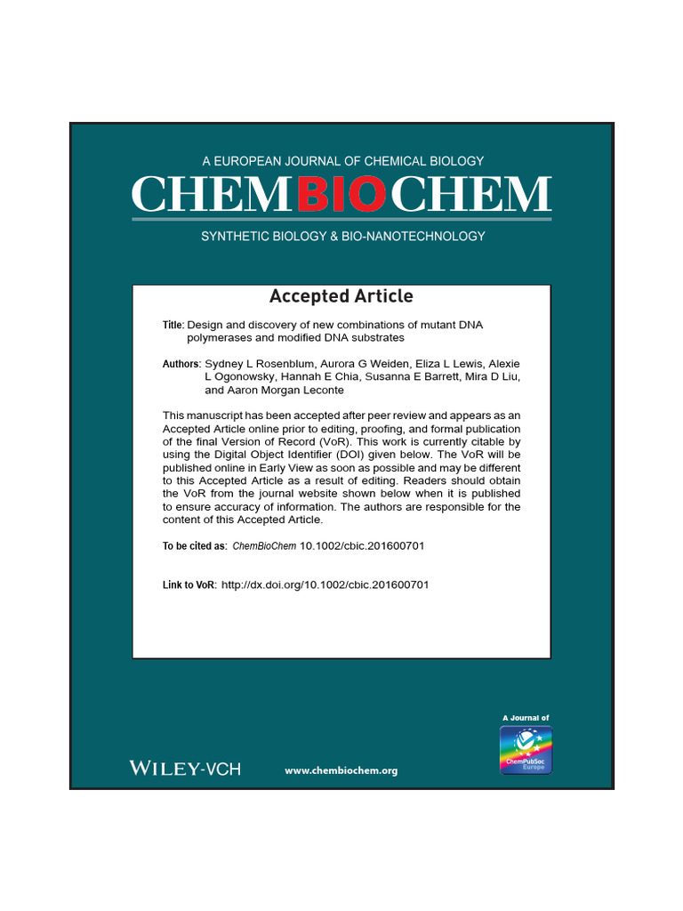 Design and Discovery of New Combinations of Mutant DNA Polymerases and ...