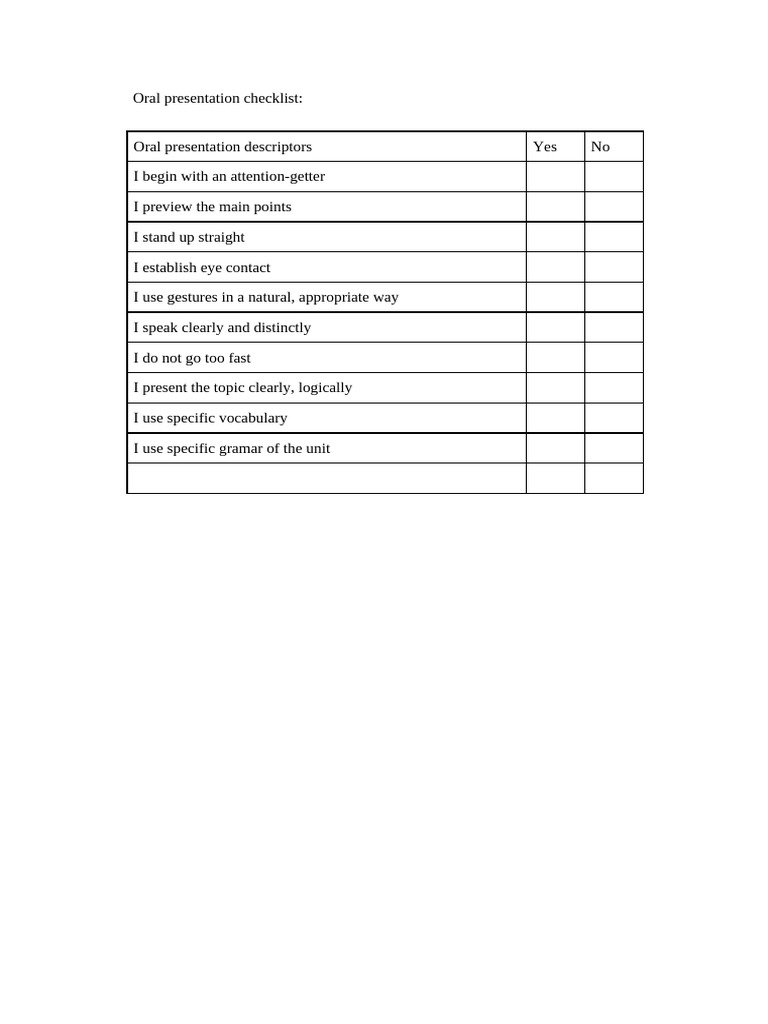 ALEJANDRO BAJUK FLORES - Oral Presentation Checklist | PDF