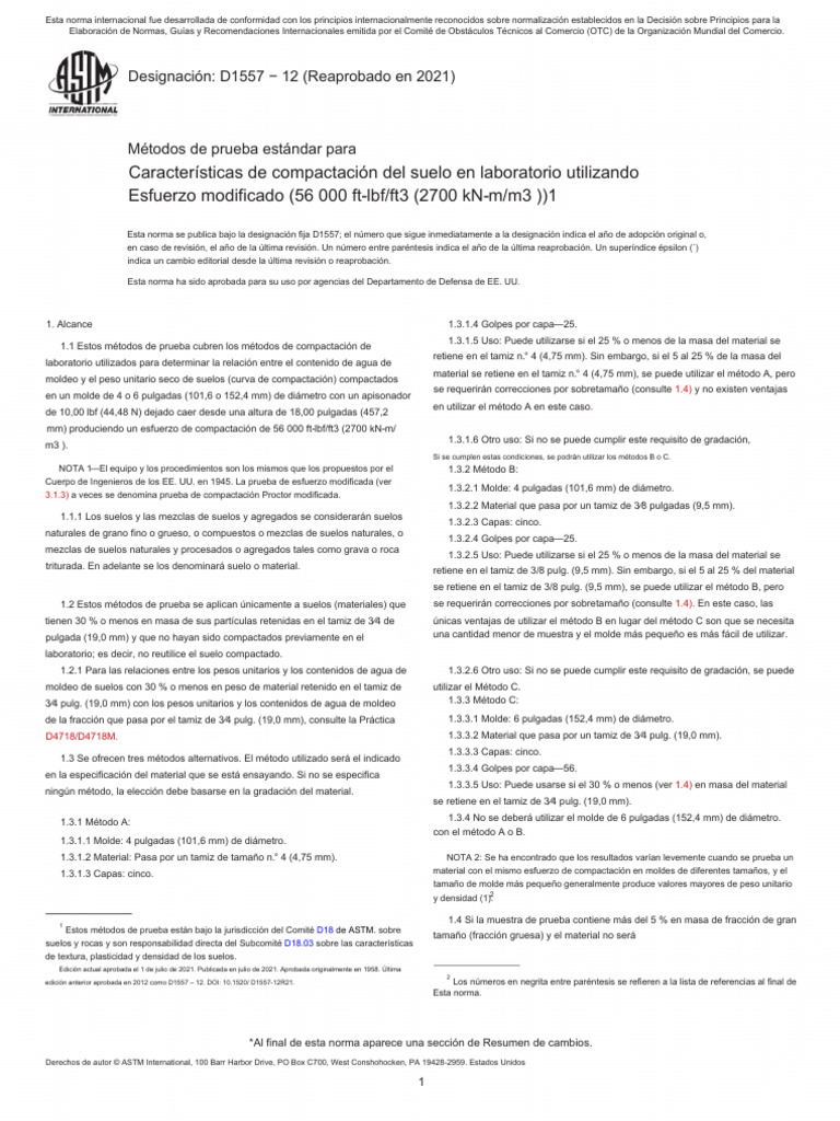 Astm D1557-12 (2021) | PDF