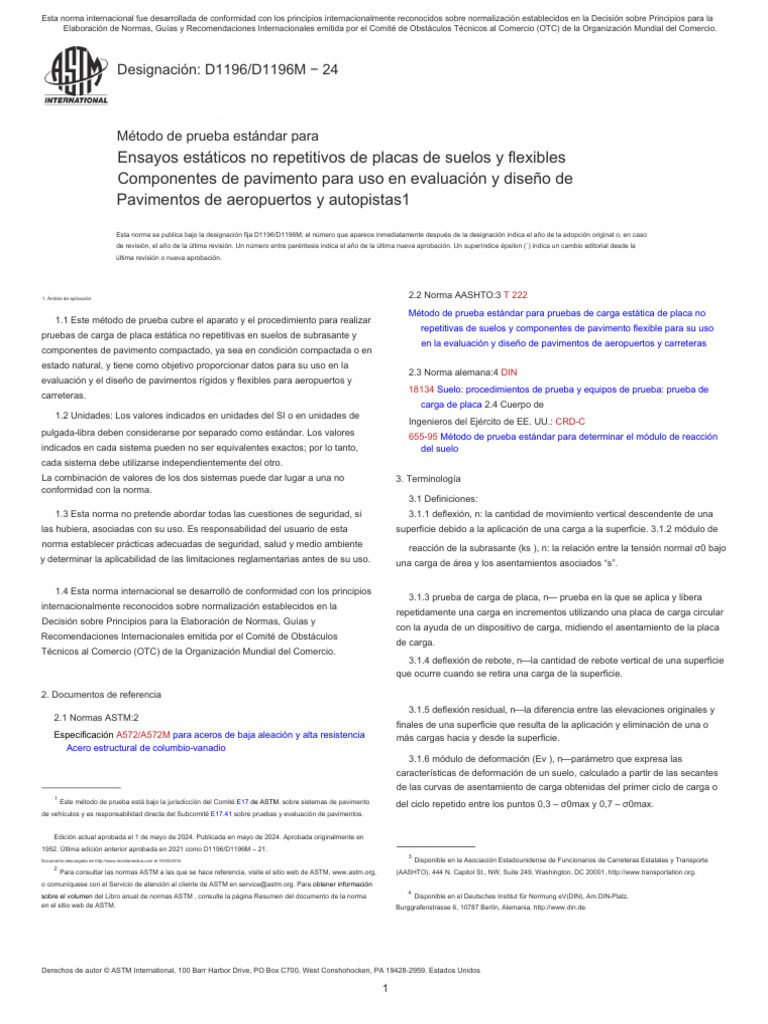 Astm D1196 - D1196M-24 | PDF | Medición | Pascal (Unidad)