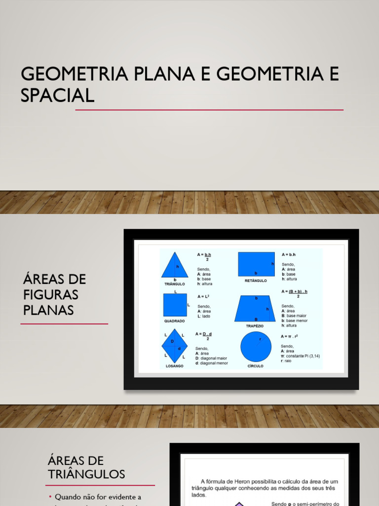 Geometria Plana e Espacial: Fórmulas e Áreas | PDF