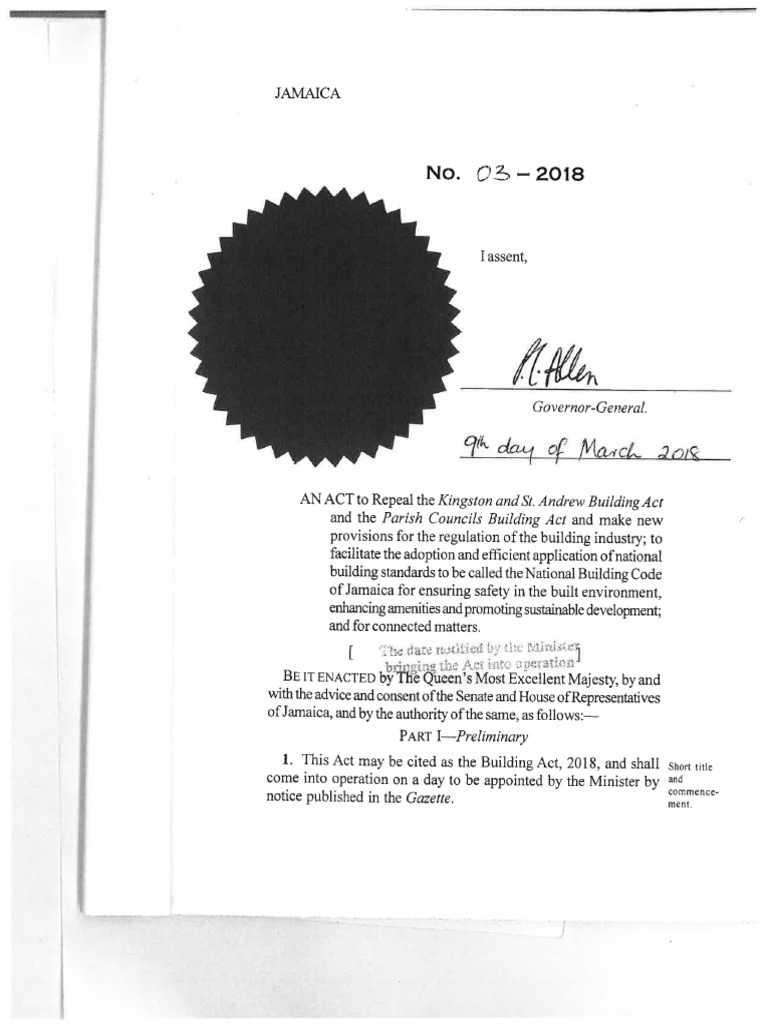 The Building Act 2018 No. 3 | PDF