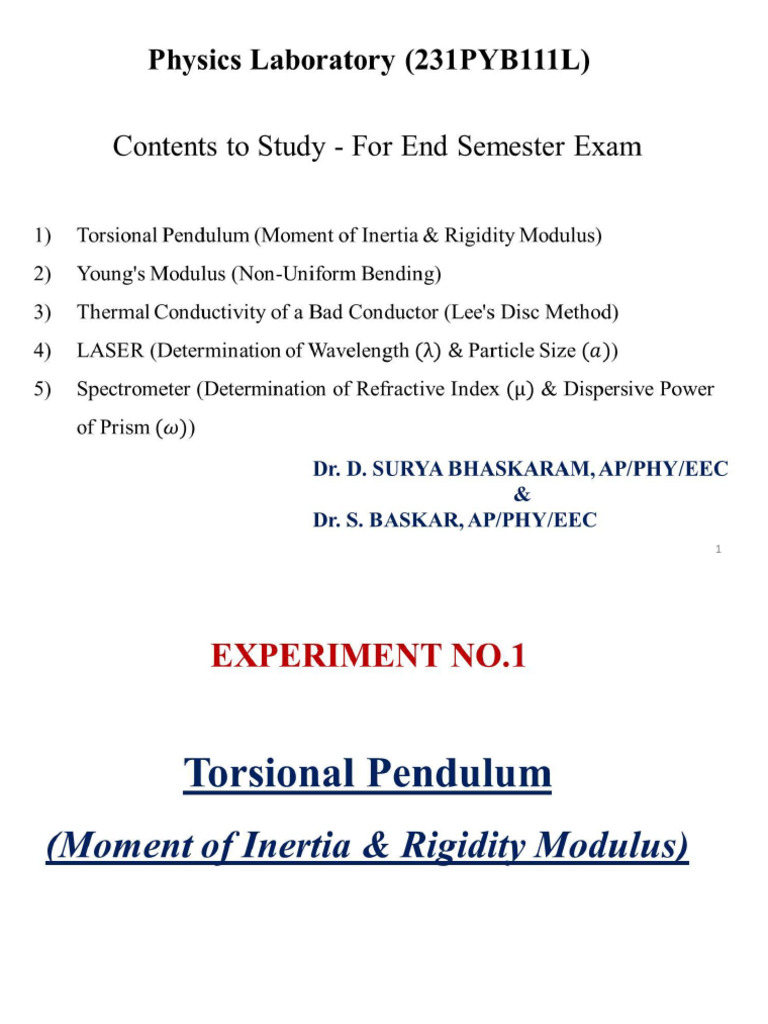 231PYB111L (Phy Lab) (Final) | PDF