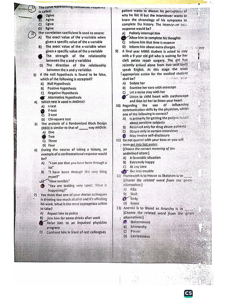 PGMI Medicine Nov 2024 with ETEA Key | PDF