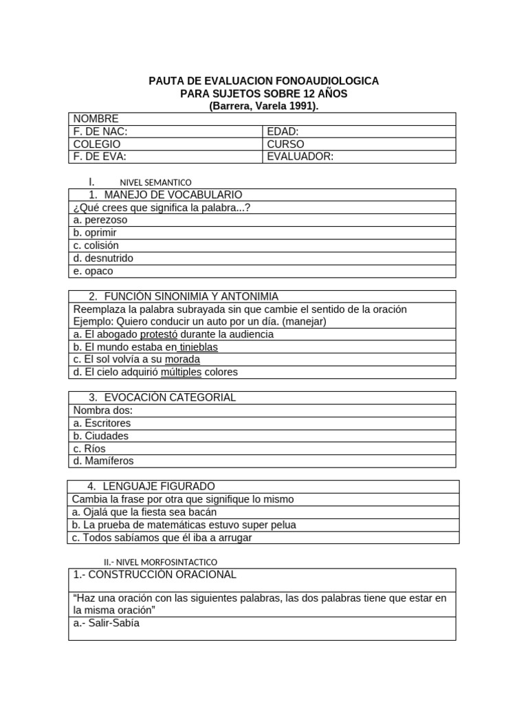 PEFE (12 Años o Más) | PDF