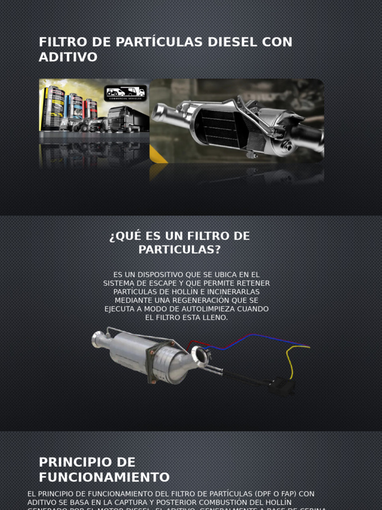 Filtro de Partículas Diesel Con Aditivo para Enviar | PDF ...