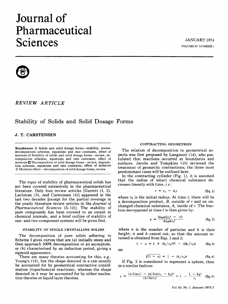 1974 - Stability of Solids and Solid | PDF | Chemical Reactions | Diffusion