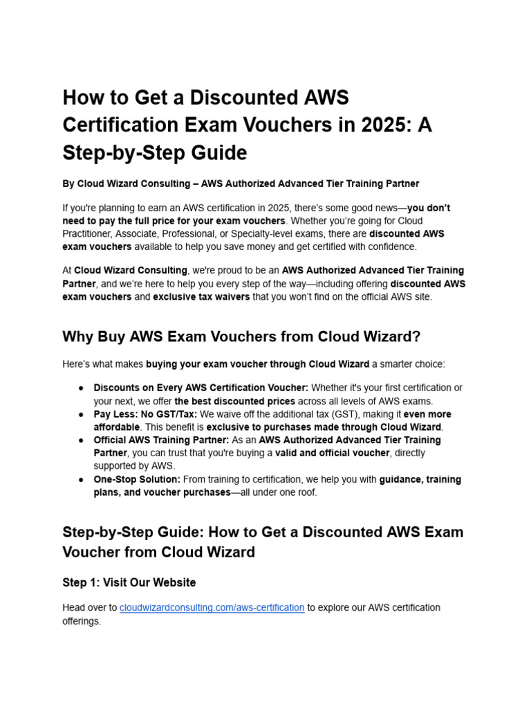 How to Get a Discounted AWS Certification Exam Voucher in 2025_ a Step-By-Step Guide | PDF