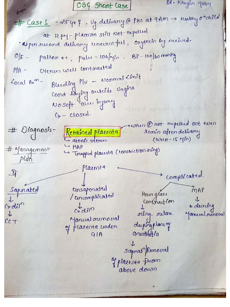 OBG Short Case Notes-1 | PDF