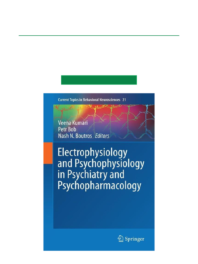 Limited Get Electrophysiology and Psychophysiology in Psychiatry and Psychopharmacology All ...