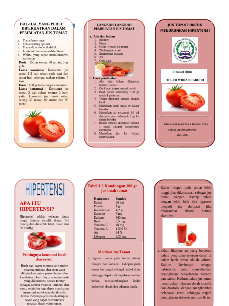LEAFLET PEMBUATAN JUS TOMAT | PDF