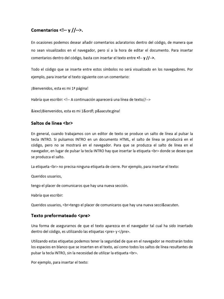Etiquetas HTML Comandos Mas Utilizados en HTML | PDF | Hipervínculo | HTML